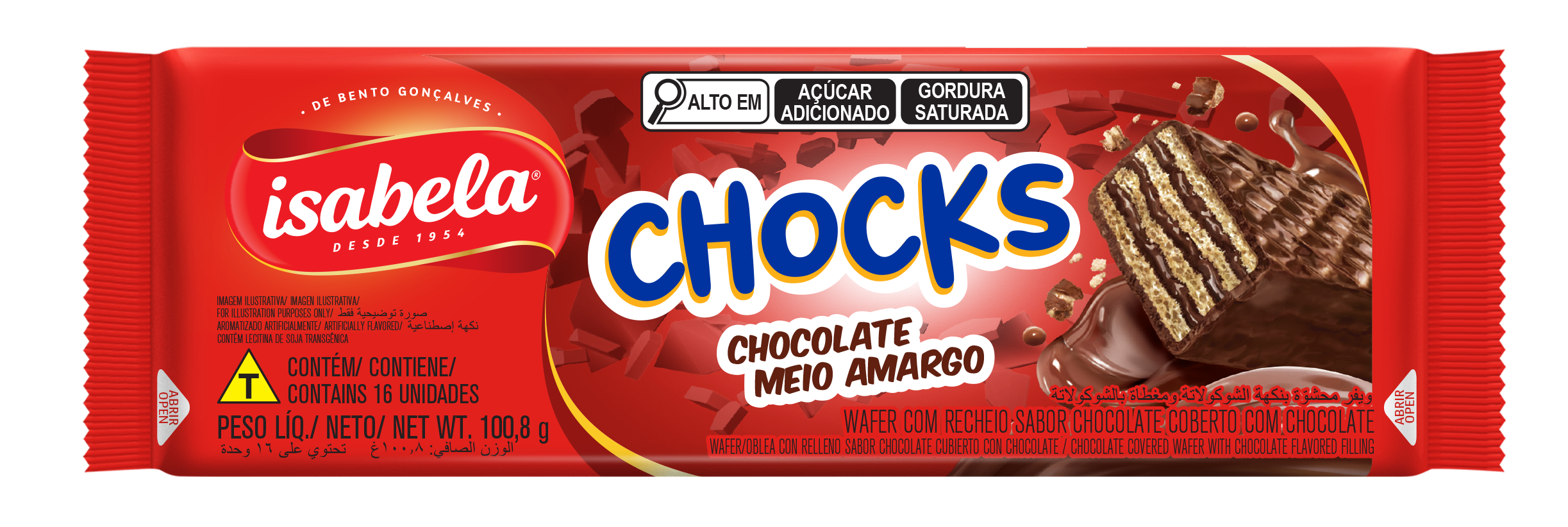 ISABELA CHOCKS WAFER COBERT. CHOCOLATE 100,8G – Novo Horizonte ...