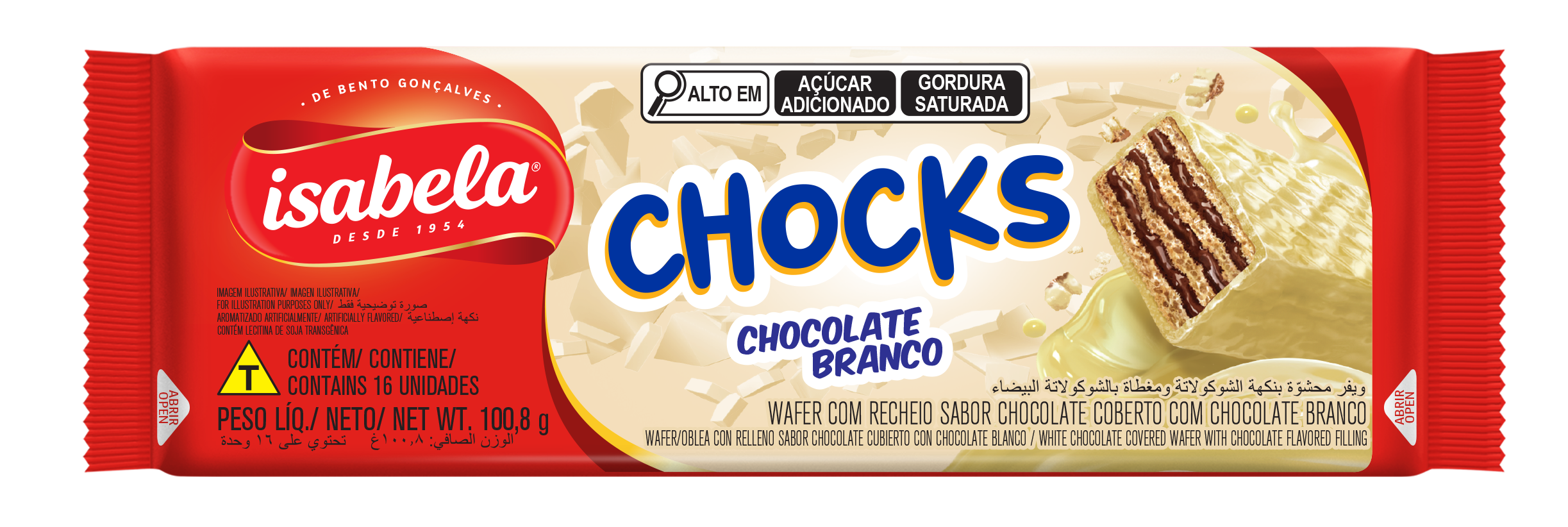 ISABELA CHOCKS WAFER COBERT. CHOC. BRANCO 100,8G – Novo Horizonte ...