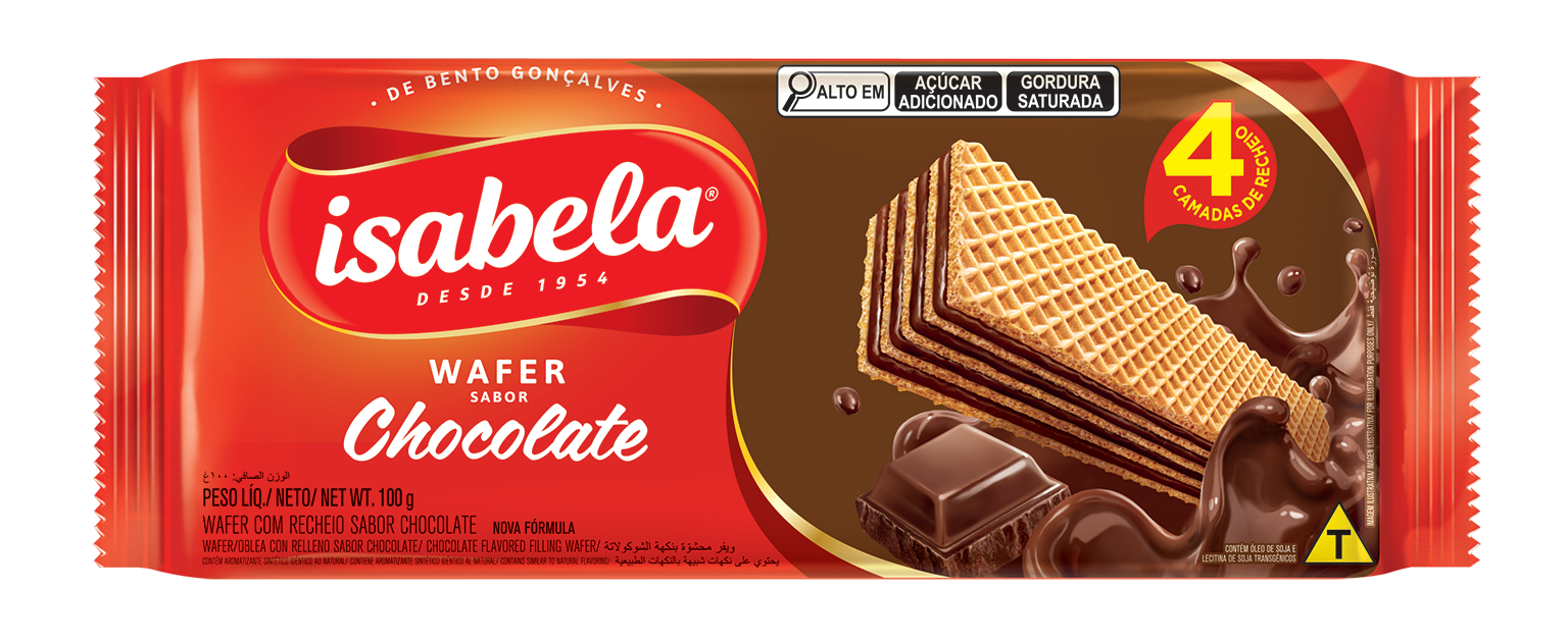 BISC. WAFER CHOCOLATE ISABELA 100G – Novo Horizonte Distribuidora